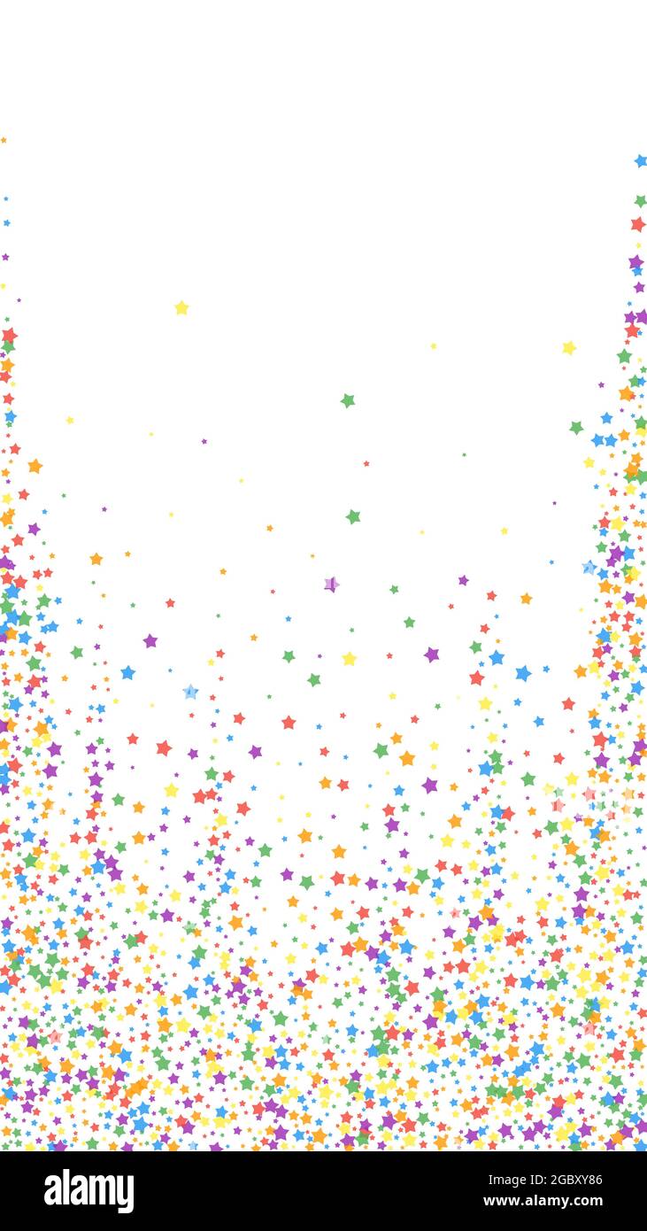 Festive wondrous confetti. Celebration stars. Rainbow bright stars on ...