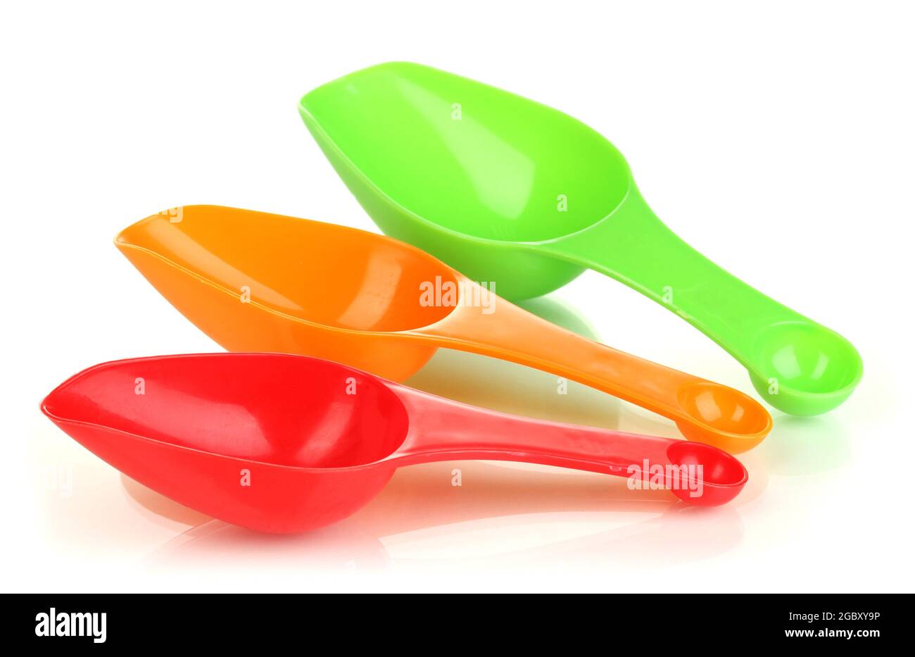 Empty measuring cups for washing powder isolated on white Stock Photo ...