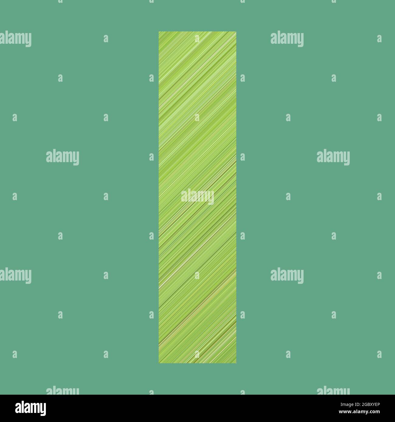 Alphabet letters of shape I in green pattern style on pastel green ...
