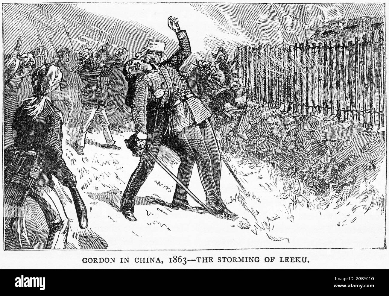Engraving of Major-General Charles George Gordon (1833 –1885), at the ...