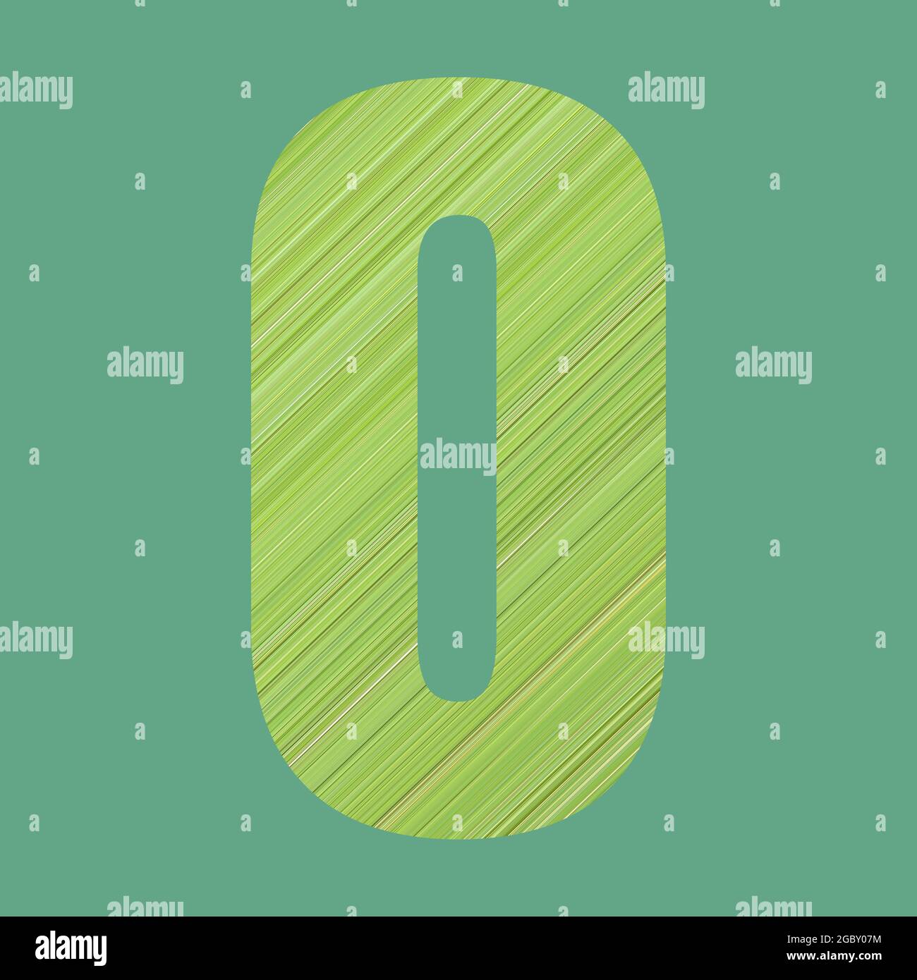 Alphabet letters of shape O in green pattern style on pastel green ...