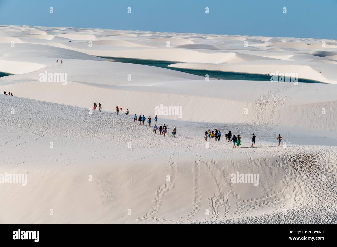 Sand Dunes and Lagoons in Lencois Maranhenses, Brazil Stock Photo - Alamy