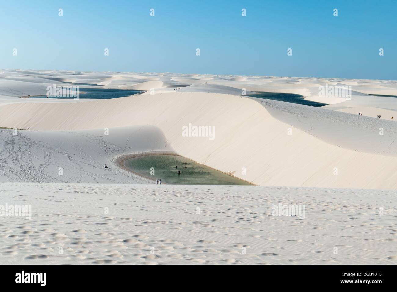 Sand Dunes and Lagoons in Lencois Maranhenses, Brazil Stock Photo - Alamy