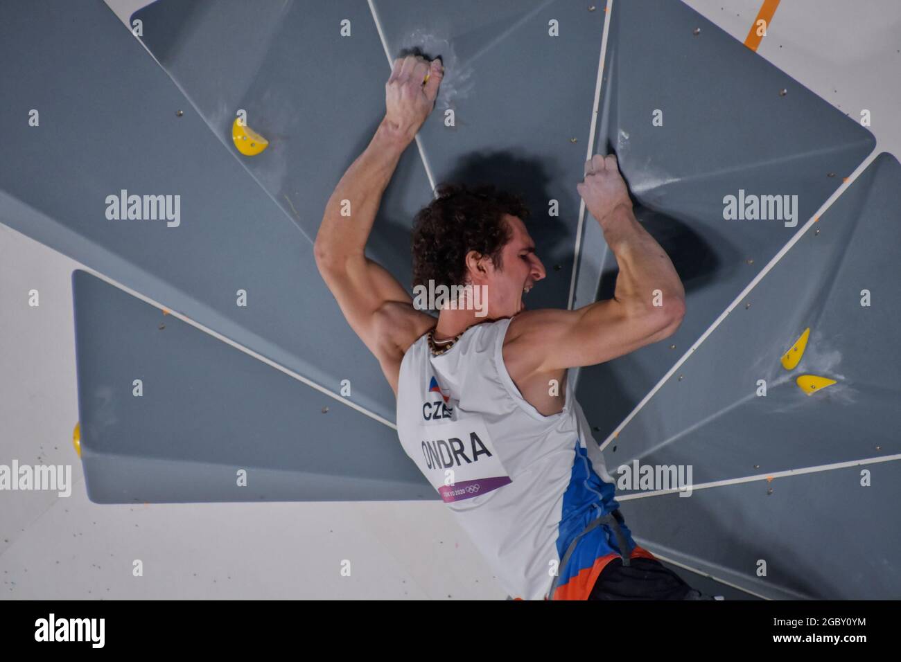 Tokyo, Japan. 05th Aug, 2021. Czech Republic's Adam Ondra competes in ...