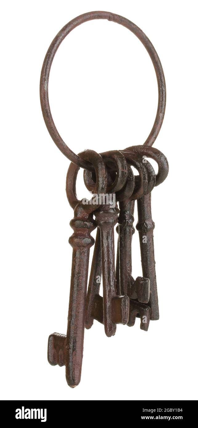 Bunch of old keys isolated on white Stock Photo - Alamy