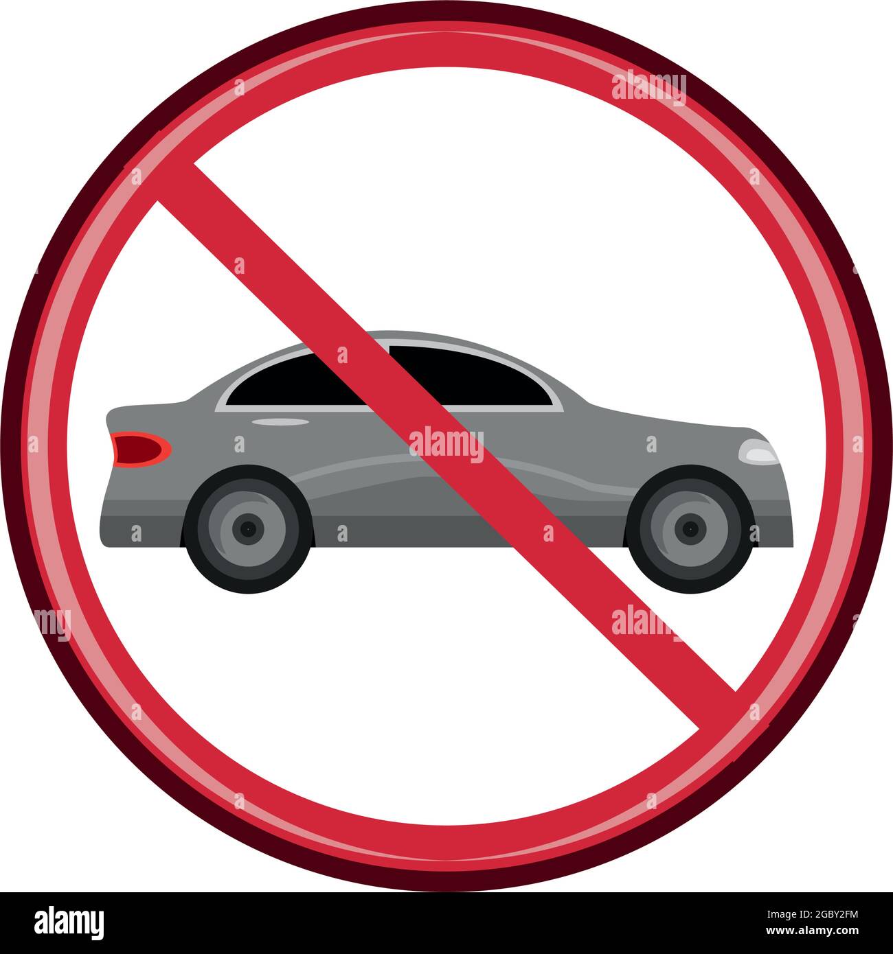 prohibition sign car Stock Vector Image & Art - Alamy