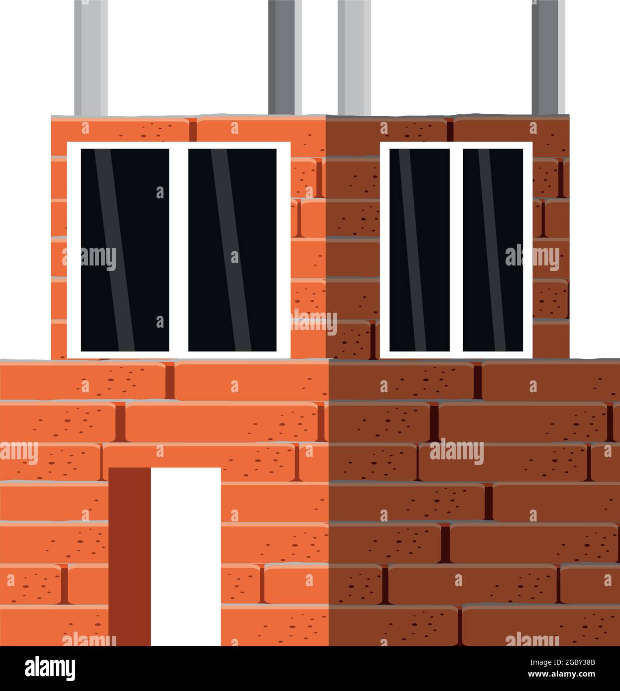 brick wall and window Stock Vector Image & Art - Alamy