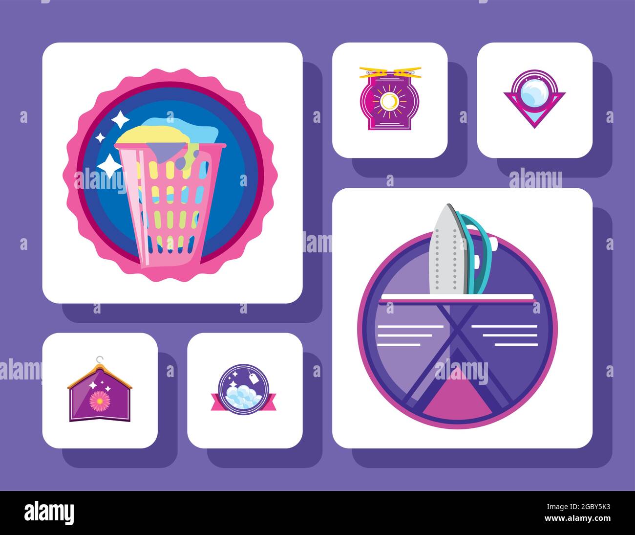 set of laundry stamps Stock Vector Image & Art - Alamy