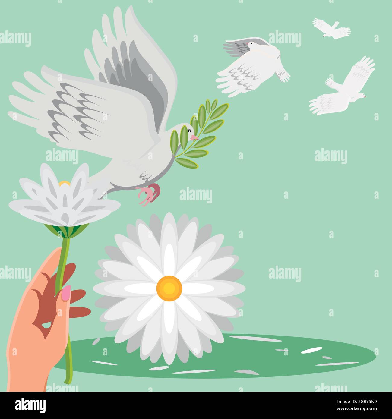 Peace hand flower dove hi-res stock photography and images - Alamy