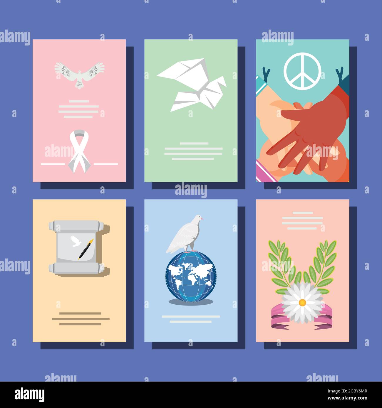 set of peace cards Stock Vector Image & Art - Alamy