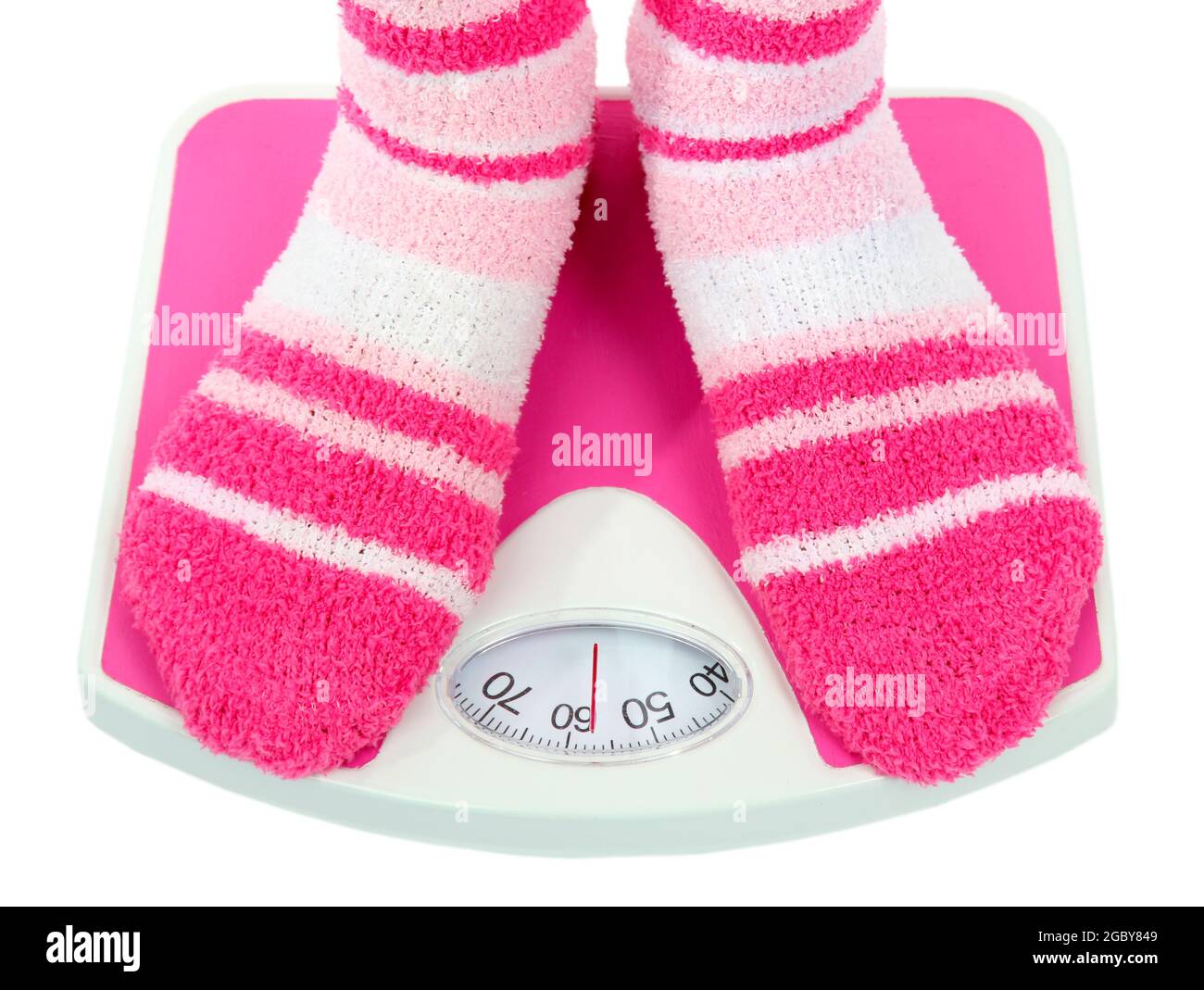 Weighing scales diet feet woman Cut Out Stock Images & Pictures - Alamy