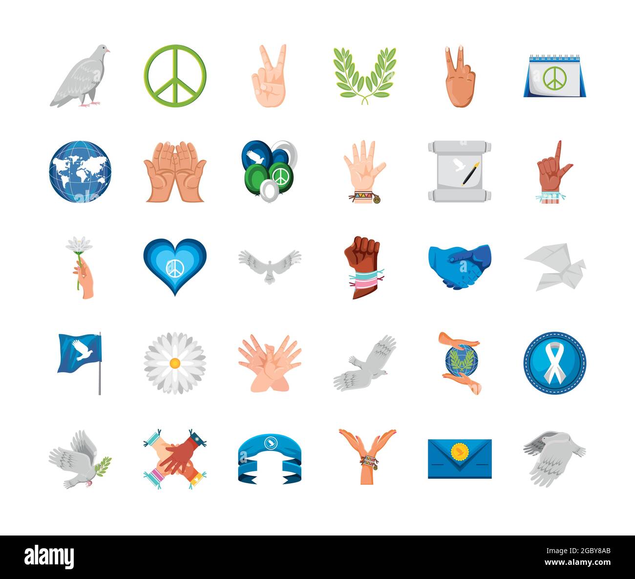 peace and love set Stock Vector Image & Art - Alamy