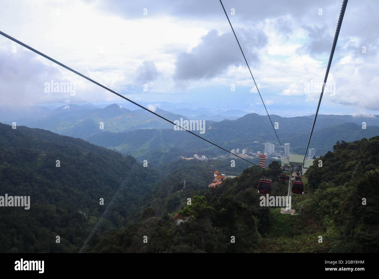 GENTING HIGHLAND, MALAYSIA - November 22, 2019. Awana Skyway cable car ...