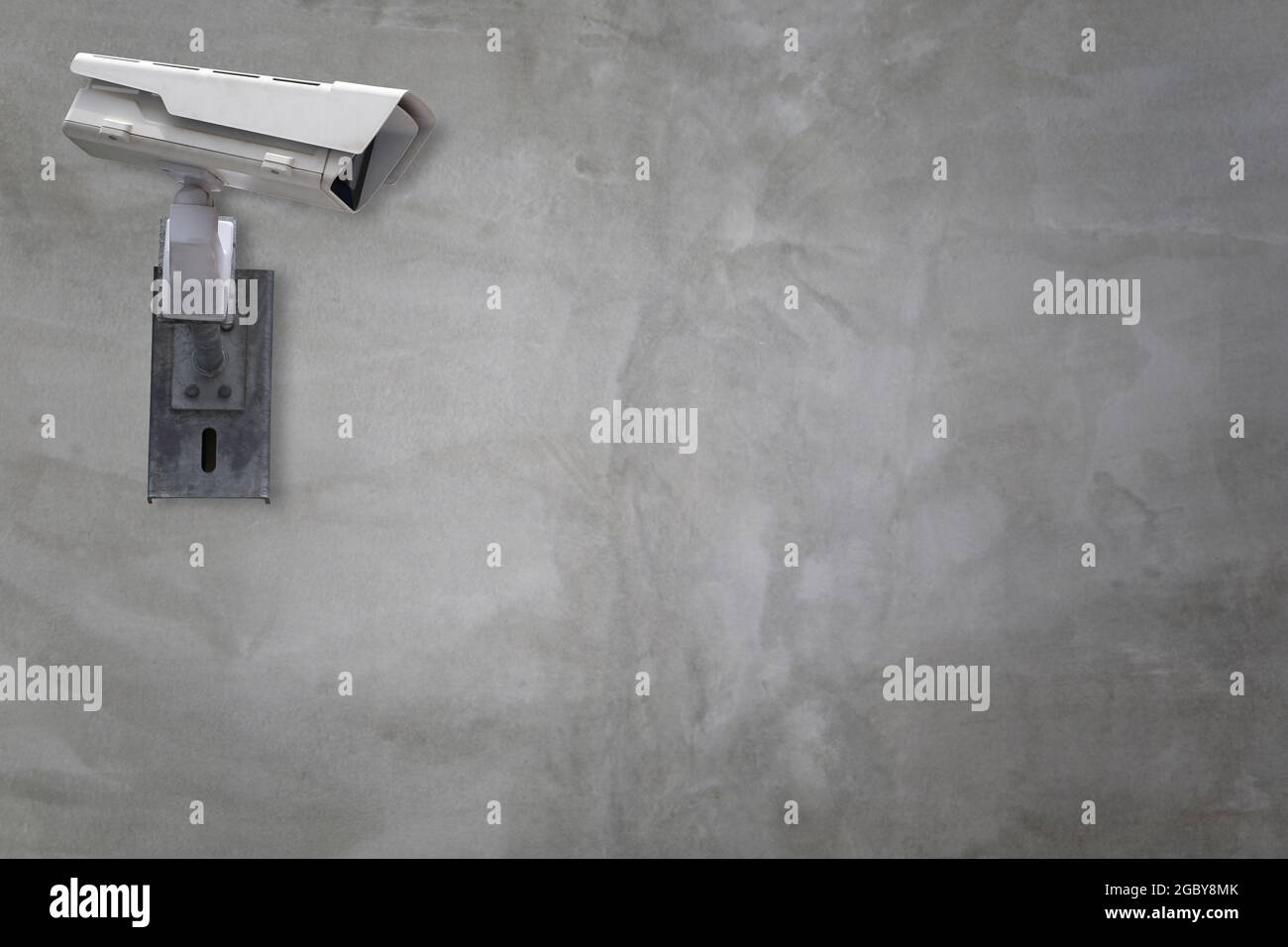 CCTV tools installed on a cement wall and have copy space for design in ...