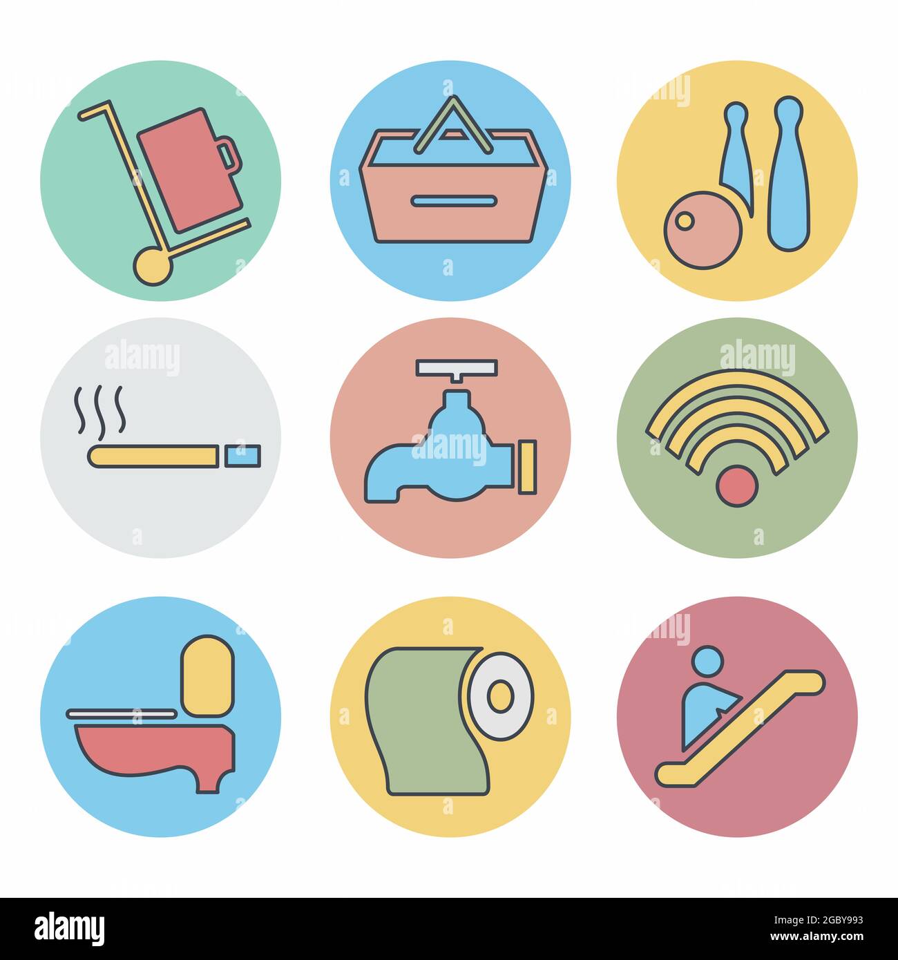 Vector Graphic of Hotel and Restaurant Set Icon Part 3 - Colour Mate ...