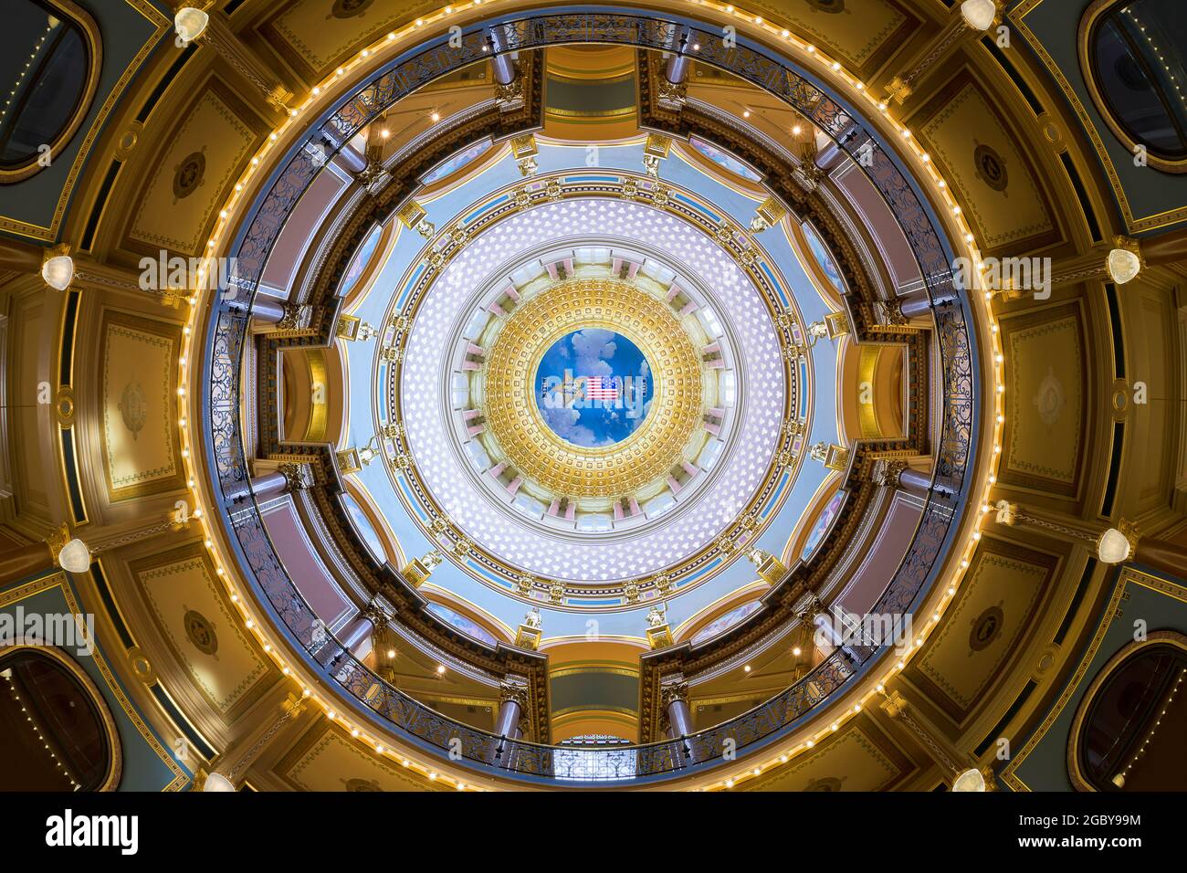 Inner dome of the Iowa State Capitol from the rotunda floor at 1007 E ...