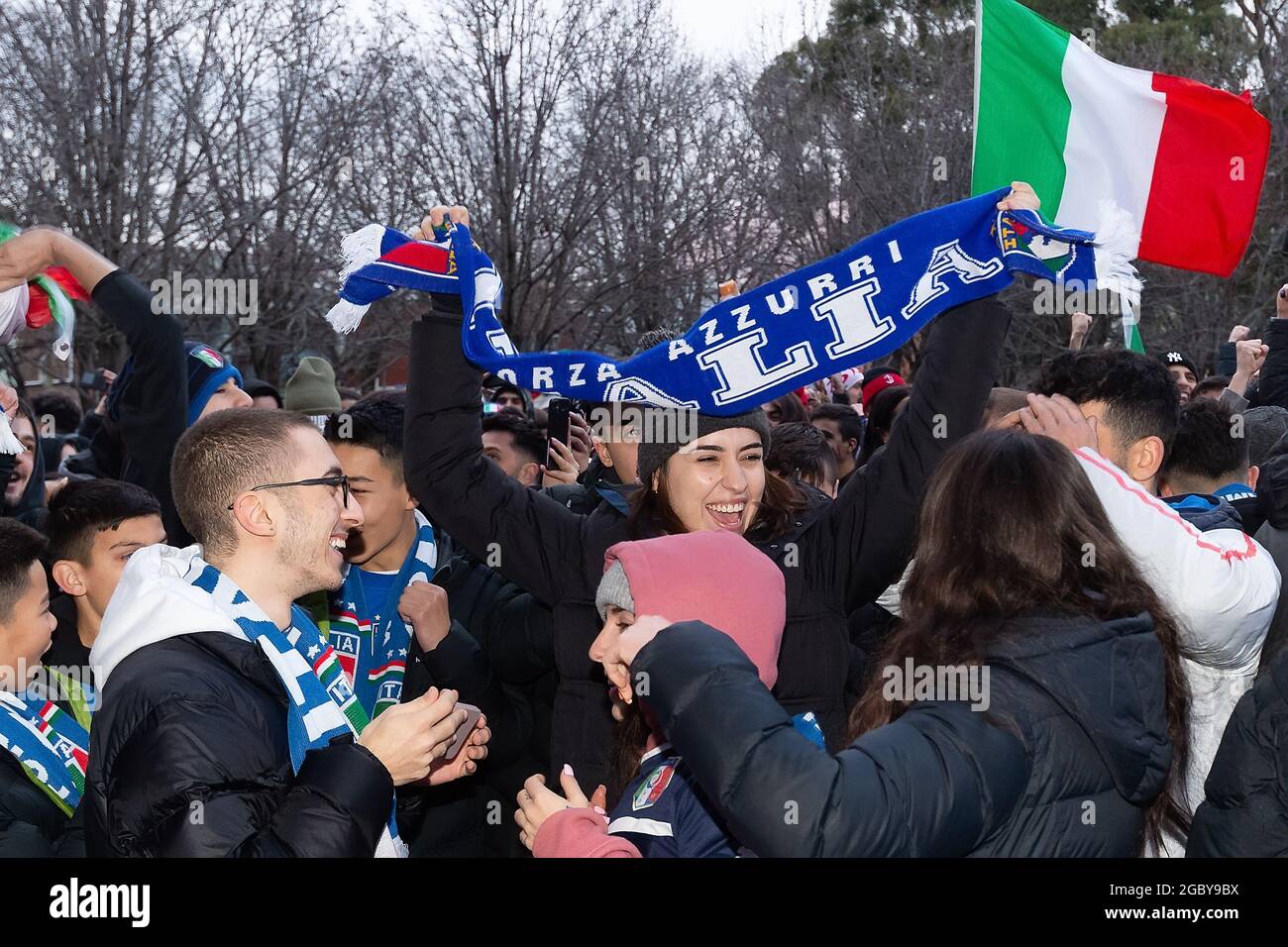 Italy fans are seen celebrating during the Euro 2020 Championship Grand ...