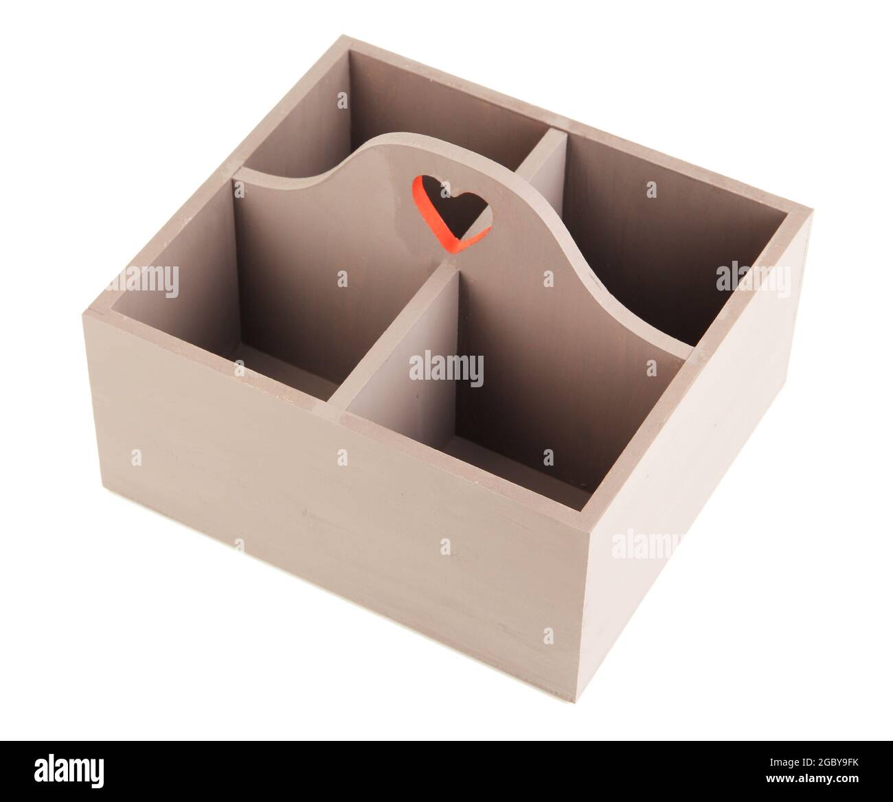 Wooden box with four compartments isolated on white Stock Photo - Alamy