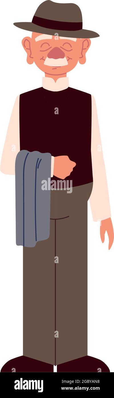 cartoon grandfather with hat Stock Vector Image & Art - Alamy
