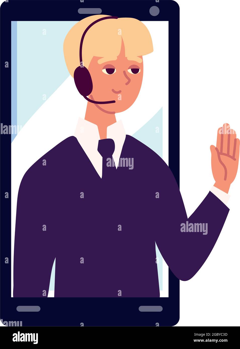 Young operator in headset Stock Vector Images - Alamy