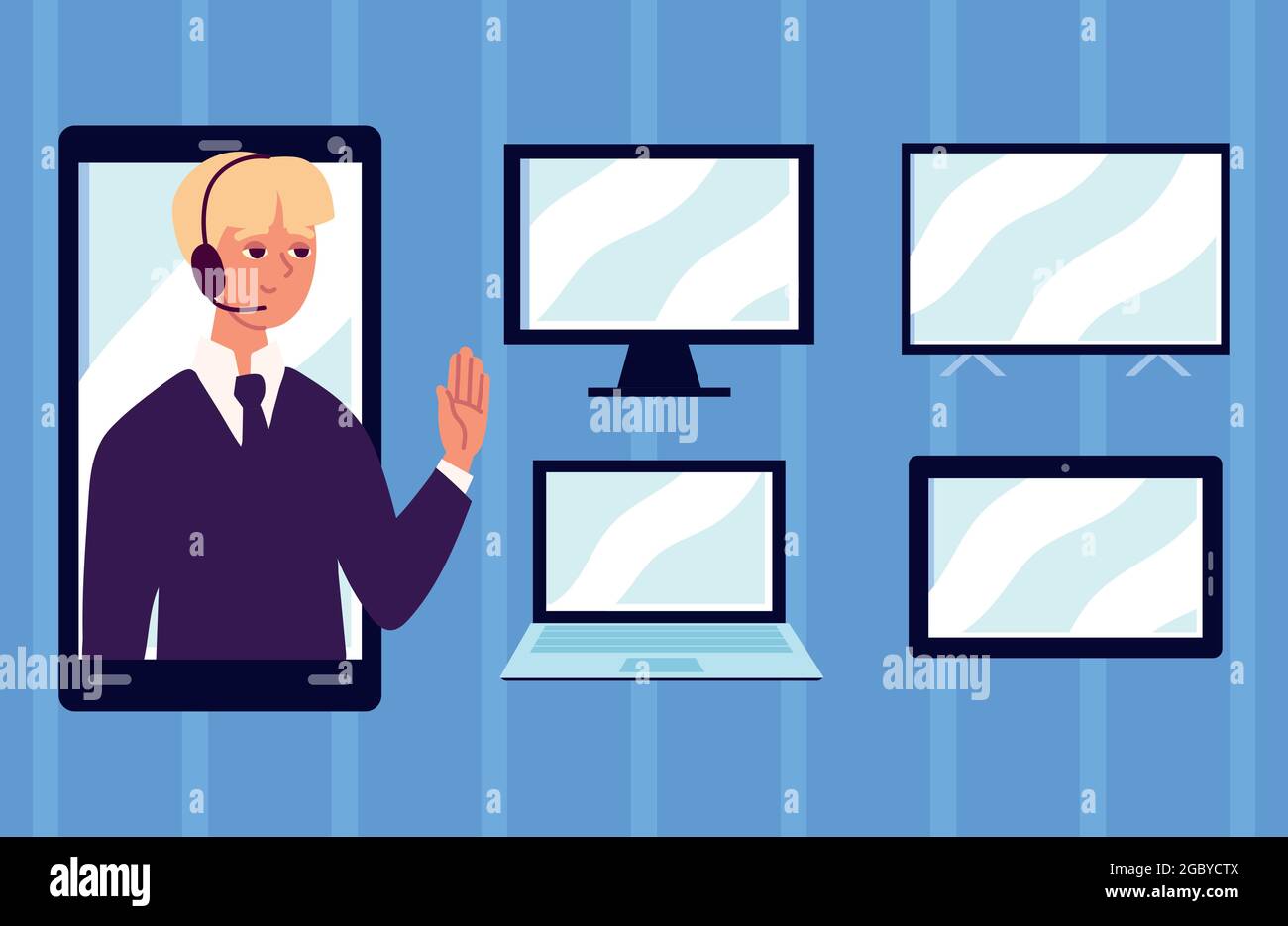man video and devices Stock Vector Image & Art - Alamy