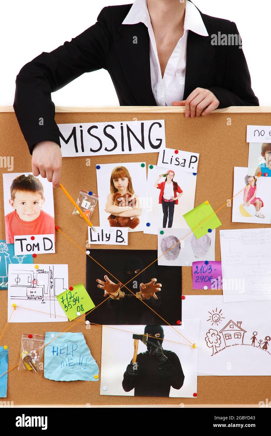 Detective investigating abduction of children Stock Photo - Alamy