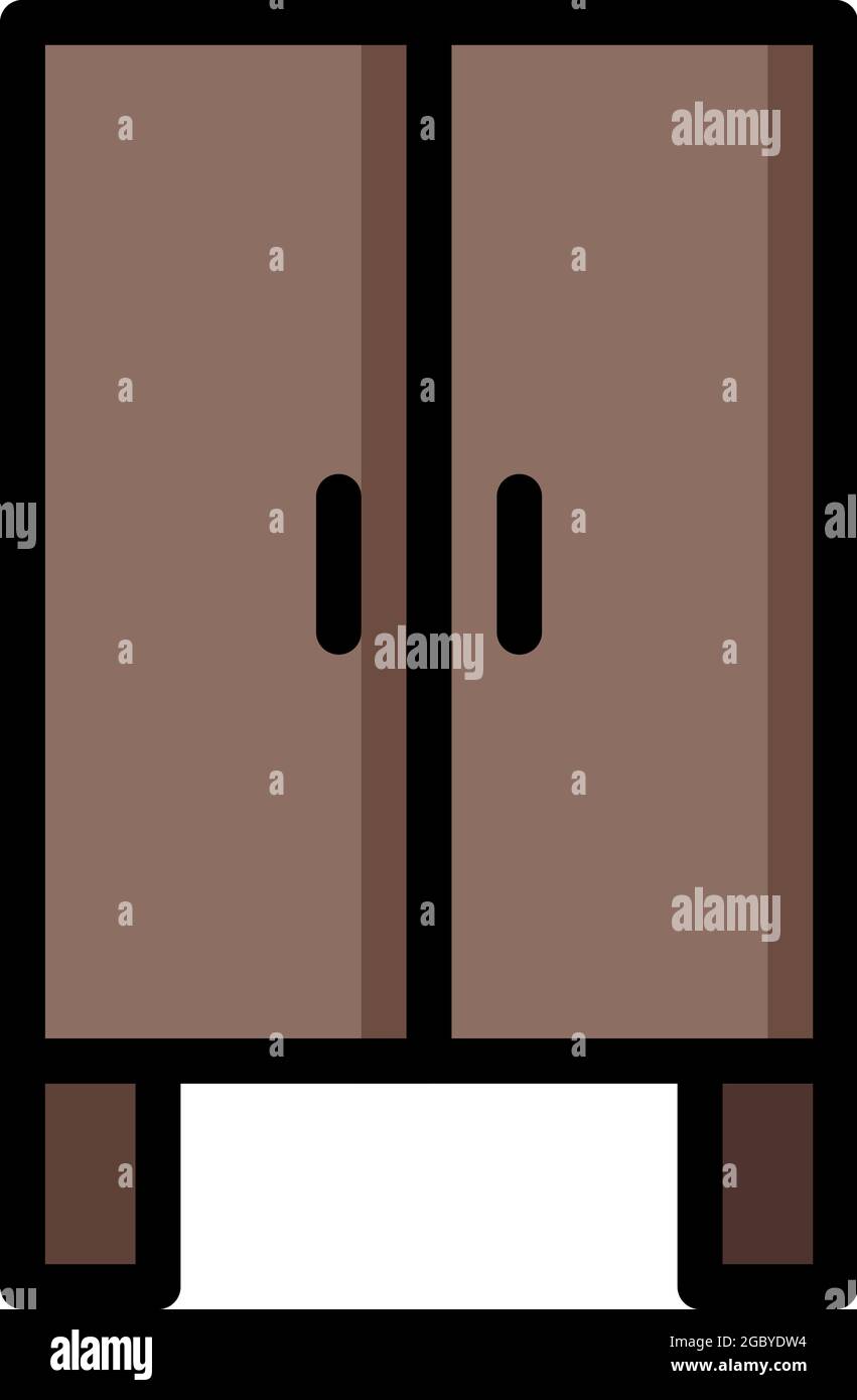 Illustration Vector Icon Wardrobe Flat Line Style More Items By Vector Squad Pixel Perfect