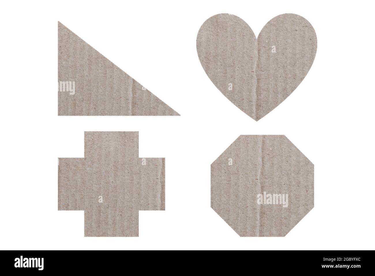 Geometric set of paper box isolated on white background and have ...