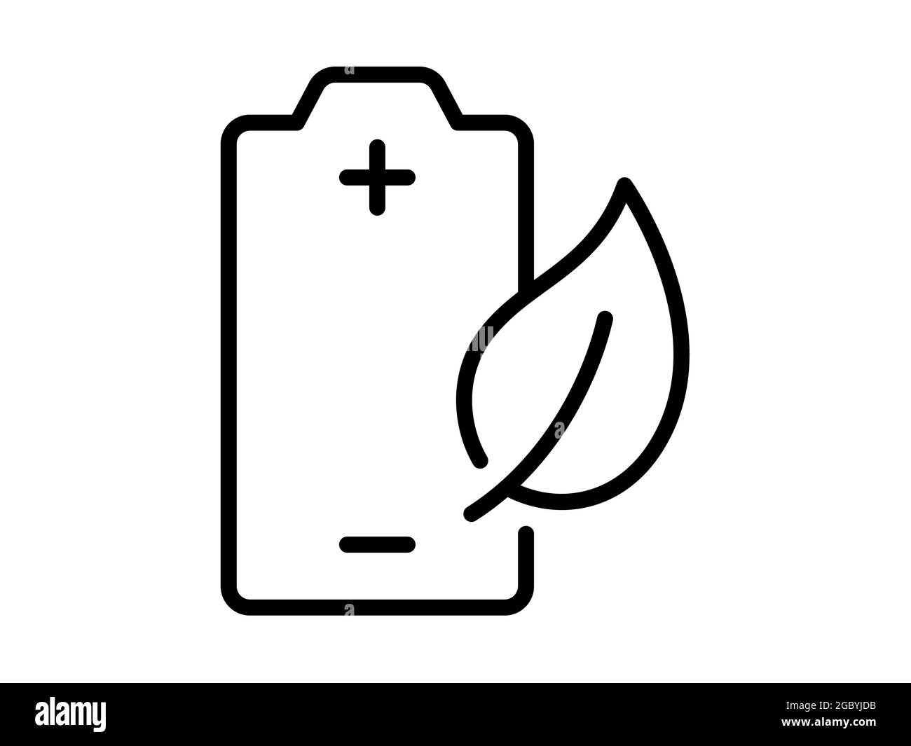 eco battery friendly energy saving single isolated icon with outline ...