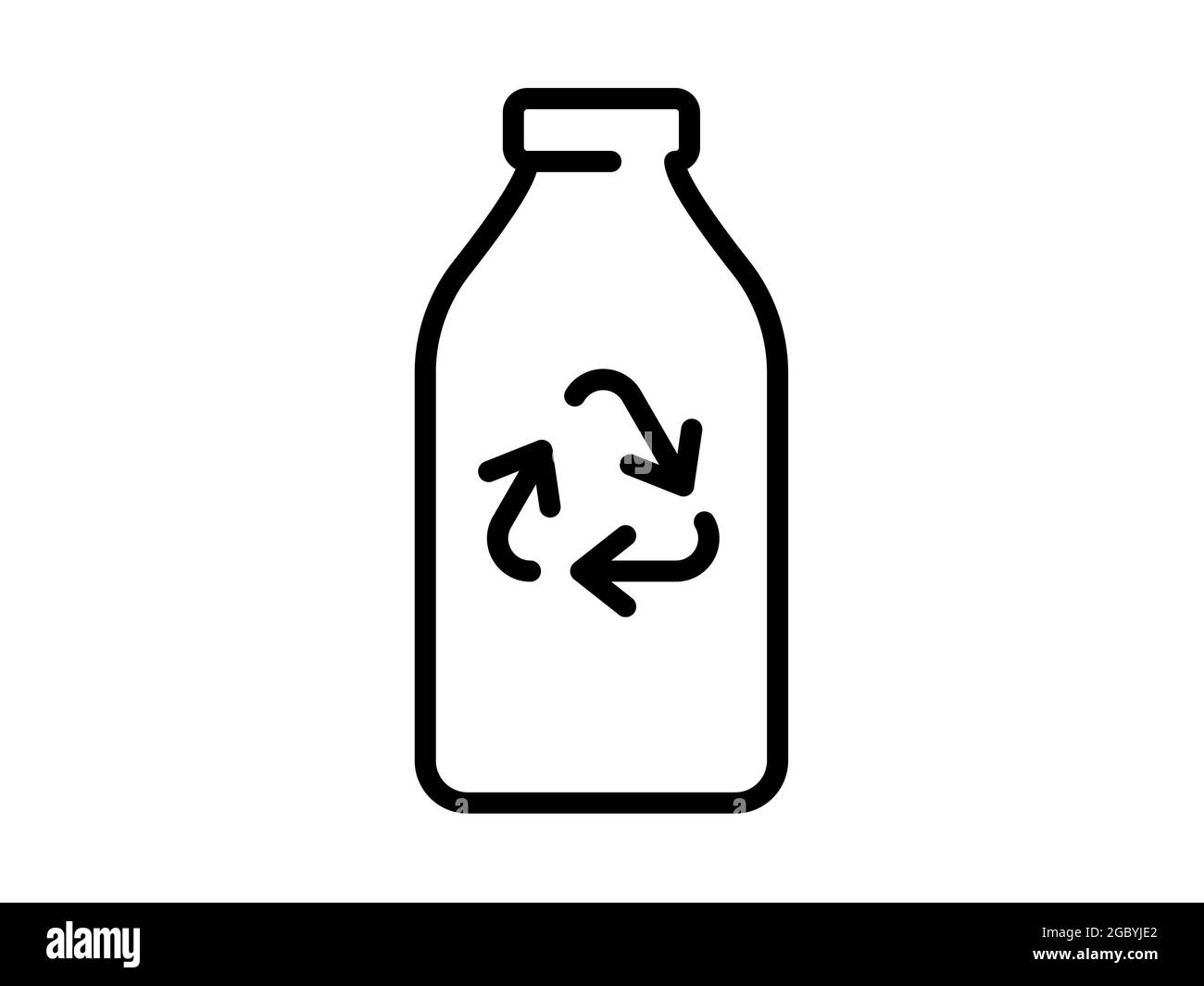 bottle recycle reuse single isolated icon with outline style vector ...
