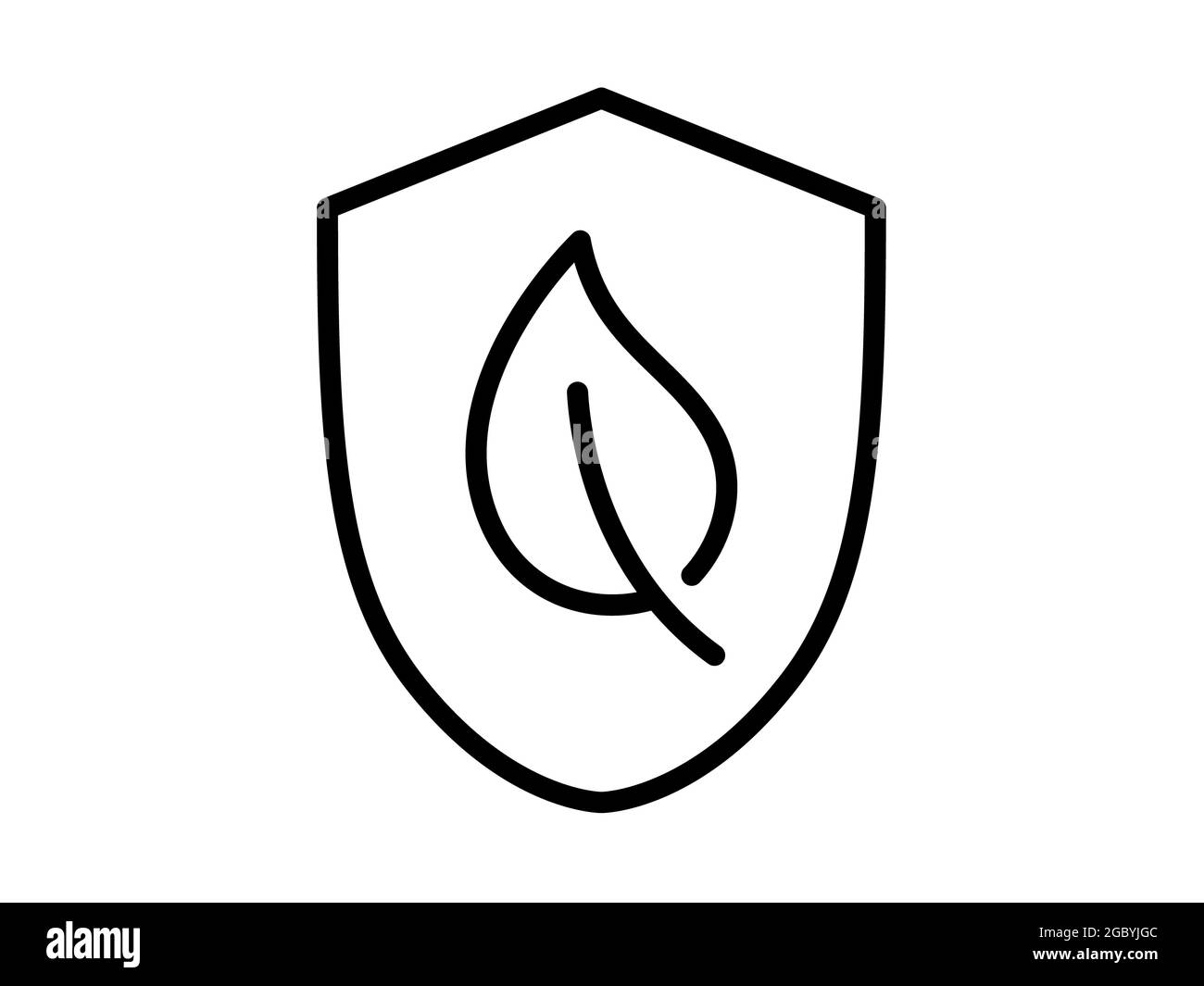 ecology environment protection shield leaf save single isolated icon ...