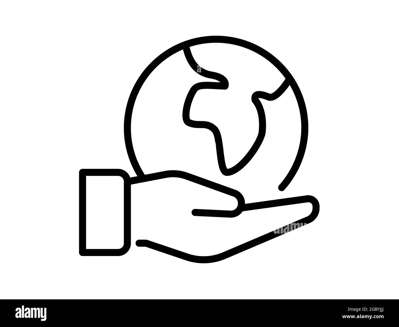 save planet earth nature ecology environment hand single isolated icon ...