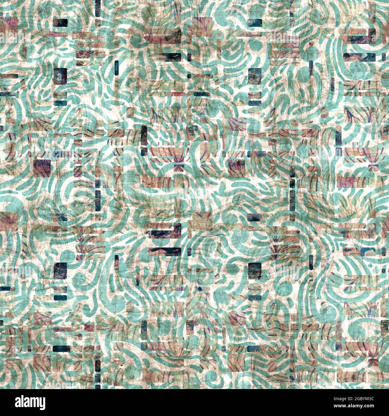 Seamless elegant mixed media pattern in navy, blue, pink, and cream ...