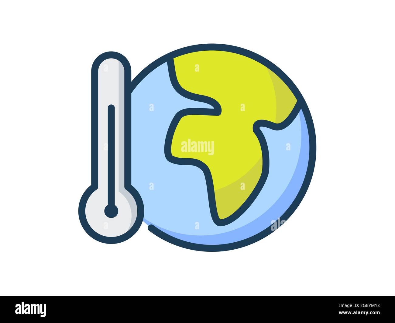 global warming earth weather climate change single isolated icon with ...
