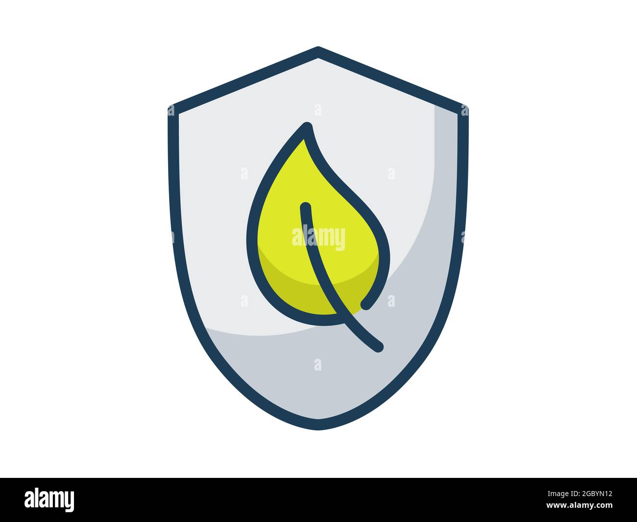 ecology environment protection shield leaf save single isolated icon ...