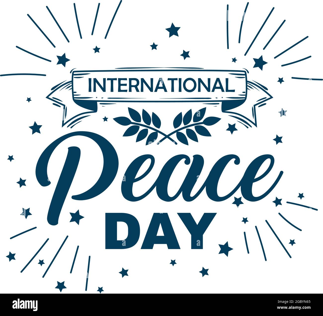 peace day lettering Stock Vector Image & Art - Alamy