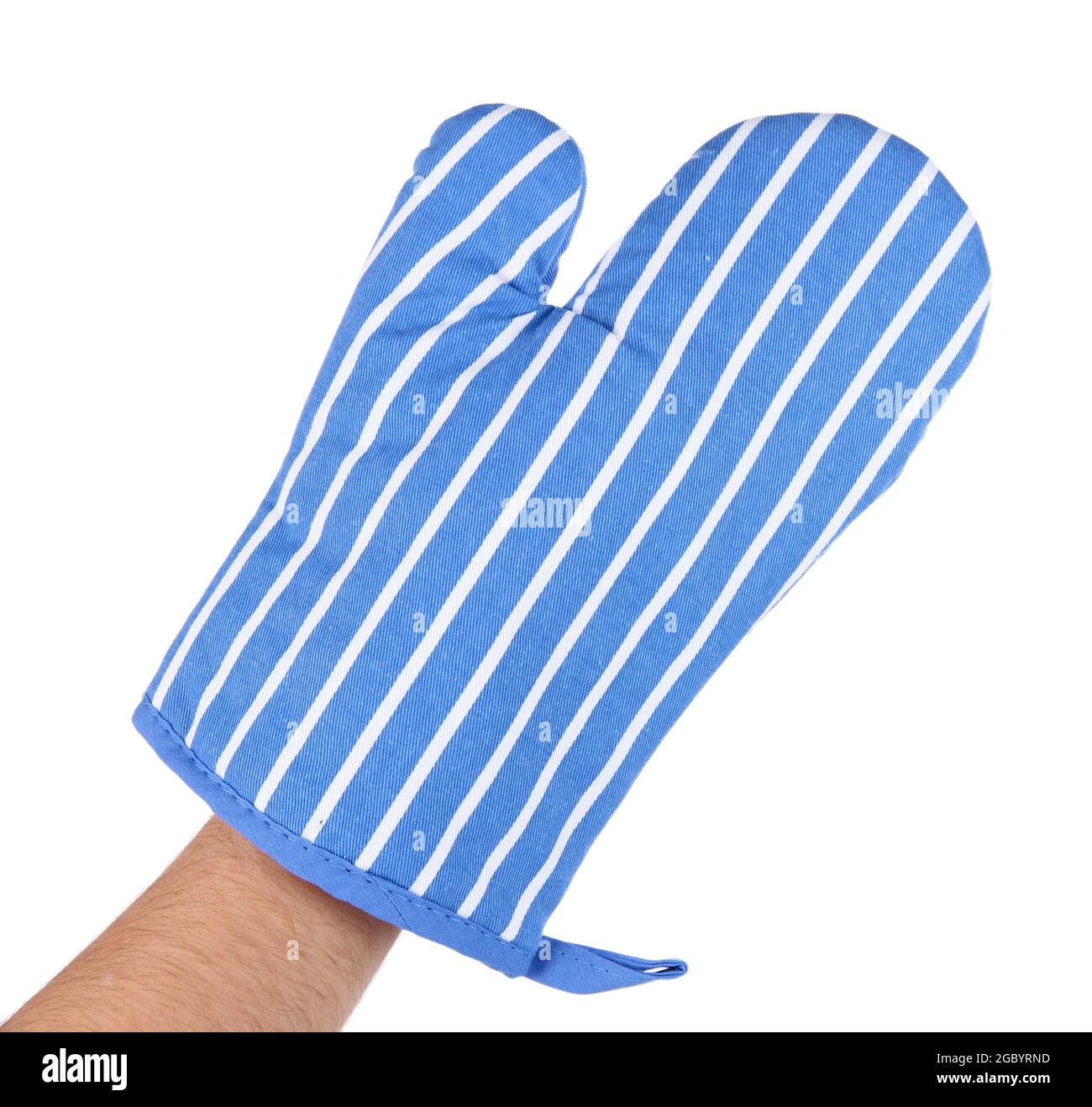 Hand with potholder isolated on white Stock Photo - Alamy