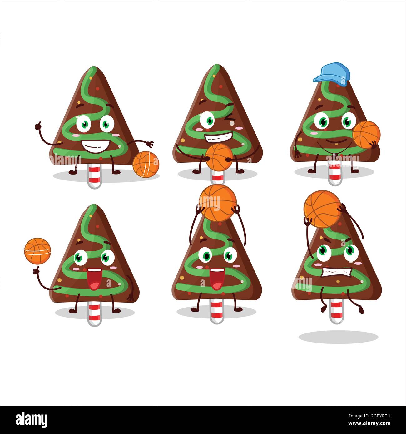 Talented candy chocolate christmas cartoon character as a basketball ...