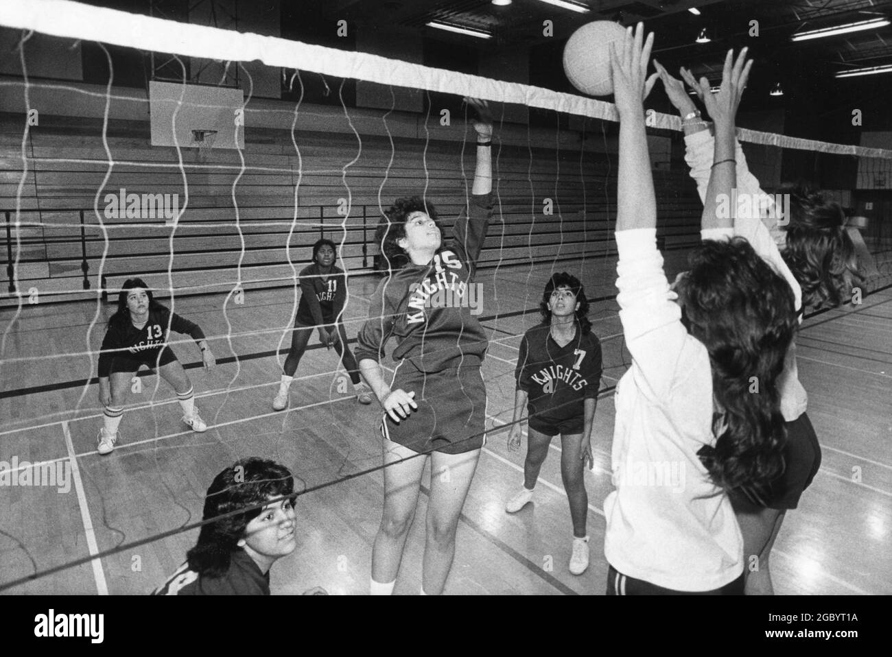 Austin Texas USA, circa 1984: High school girls' volleyball team ...