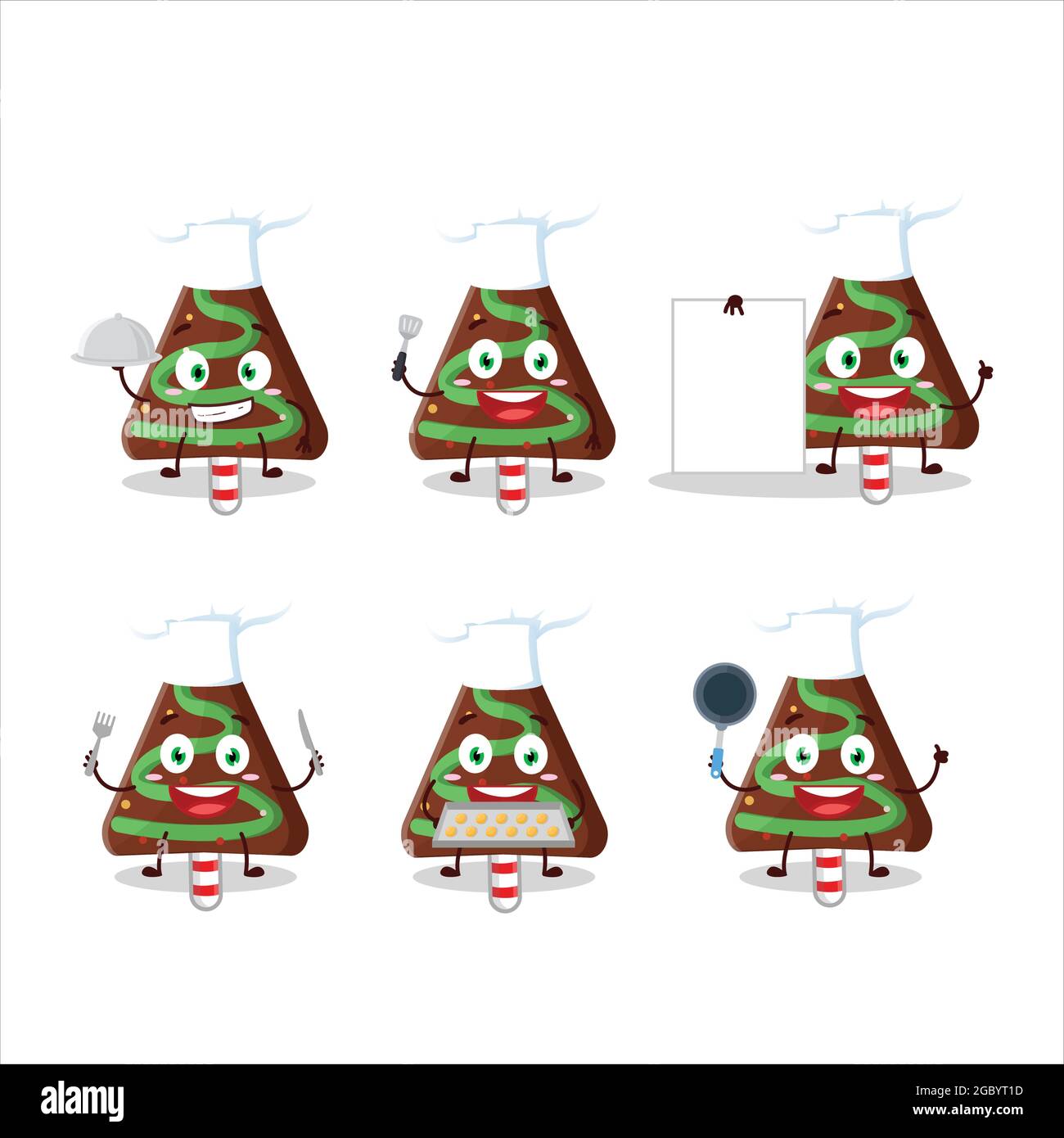 Cartoon character of candy chocolate christmas with various chef ...