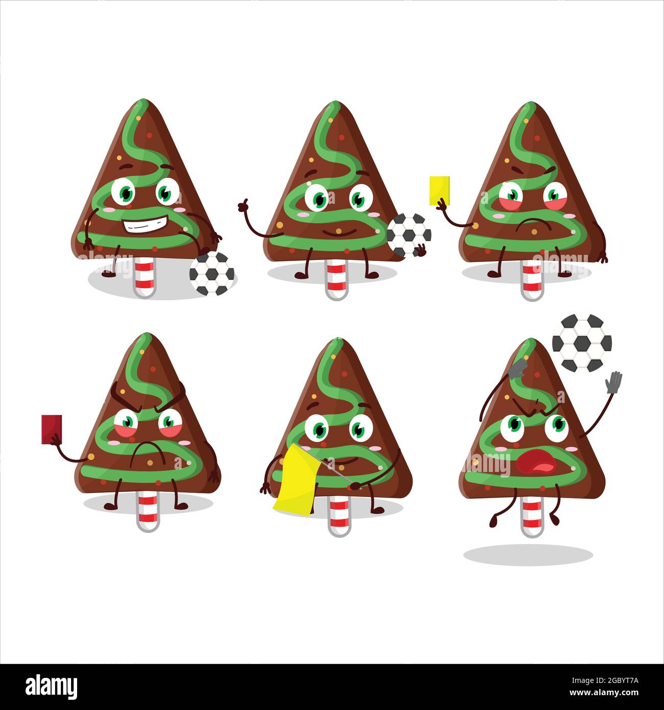 Candy Chocolate Christmas Cartoon Character Working As A Football