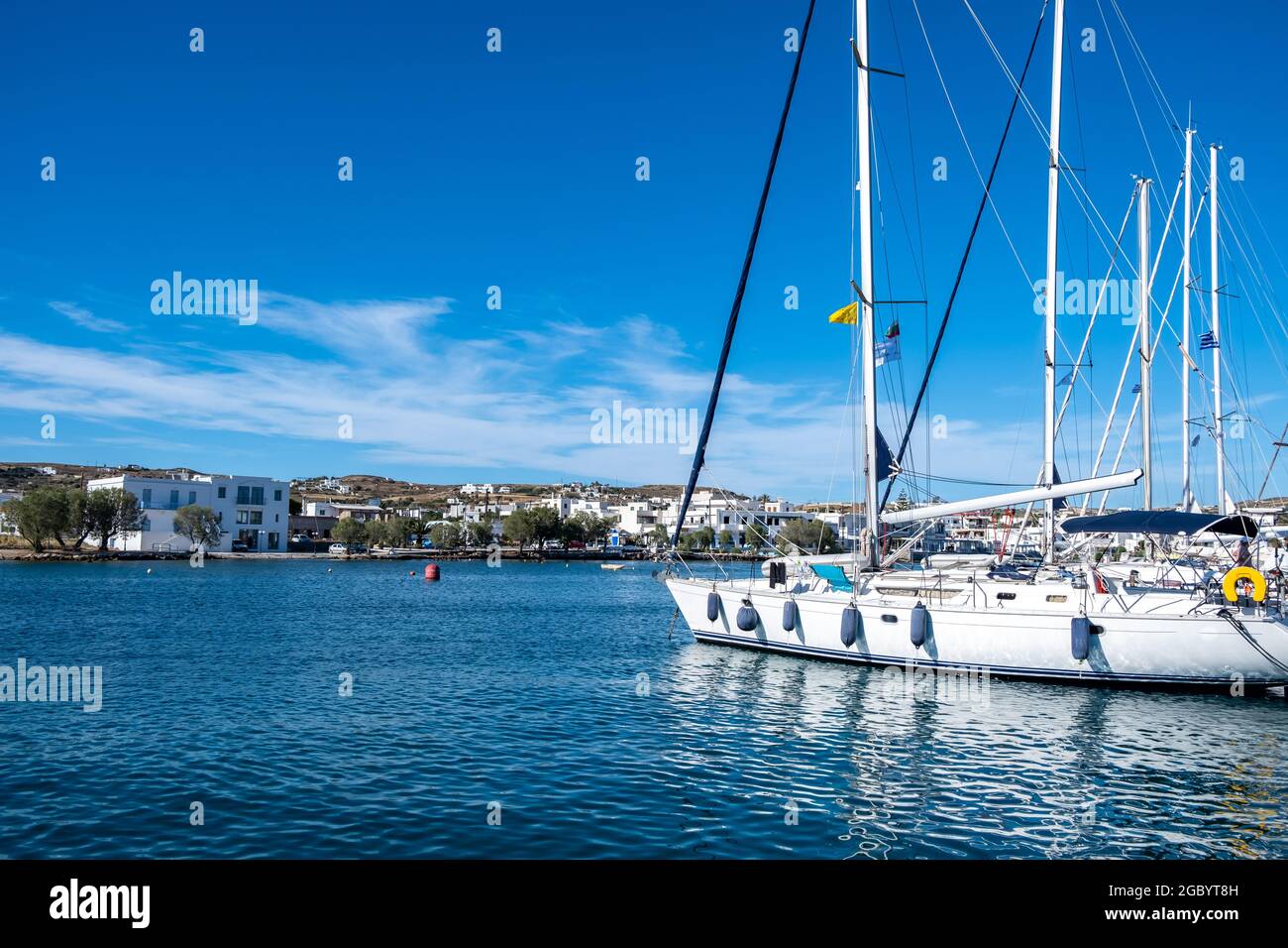 Milos island, Adamas port, summer destination Cyclades Greece ...