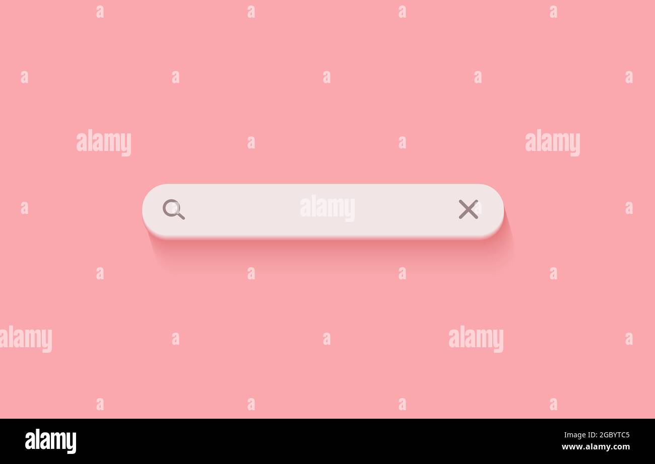3D search bar. Browser button for website and UI design. Search form ...