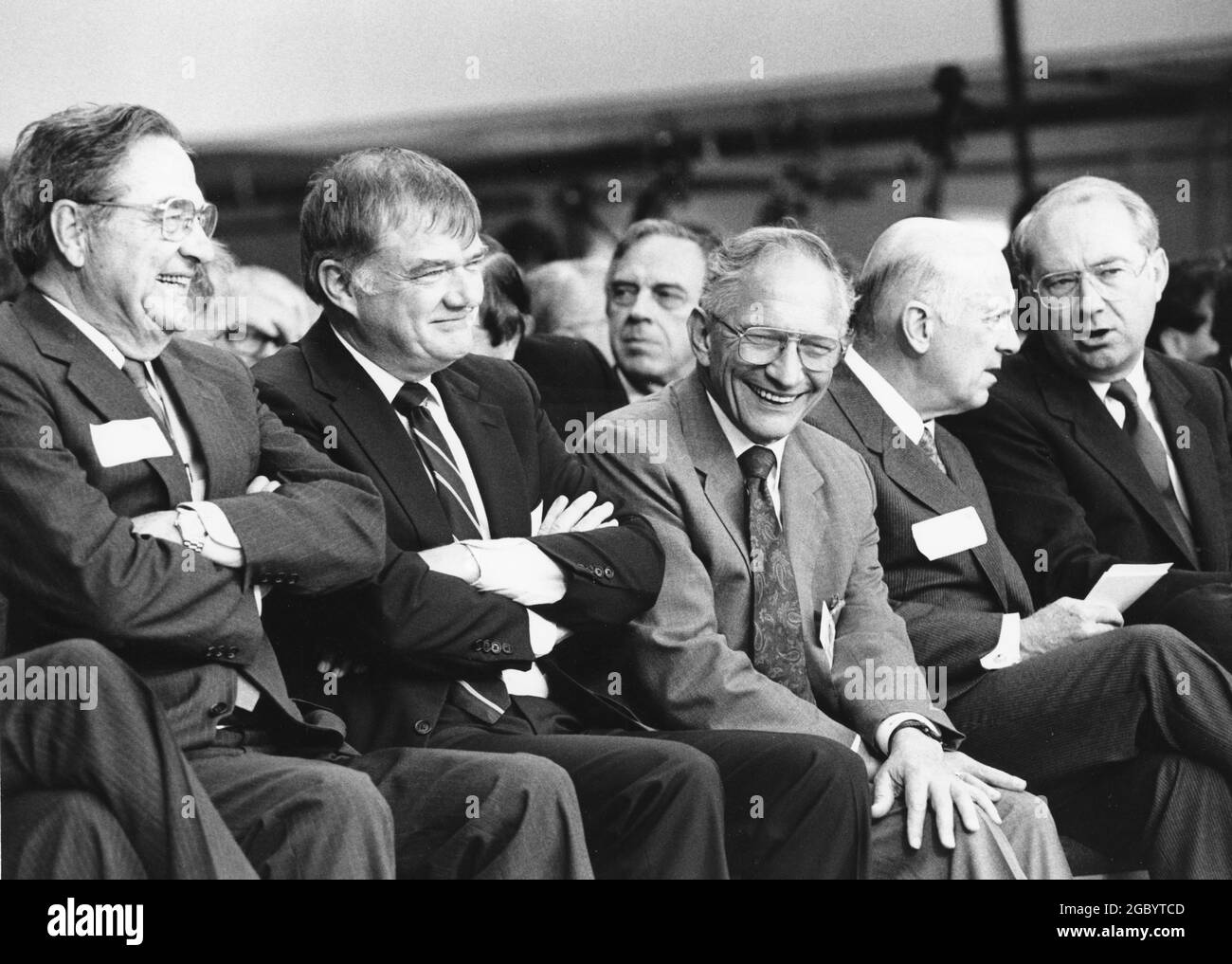 Austin Texas USA, 1987: Dignitaries gather for groundbreaking ceremony ...