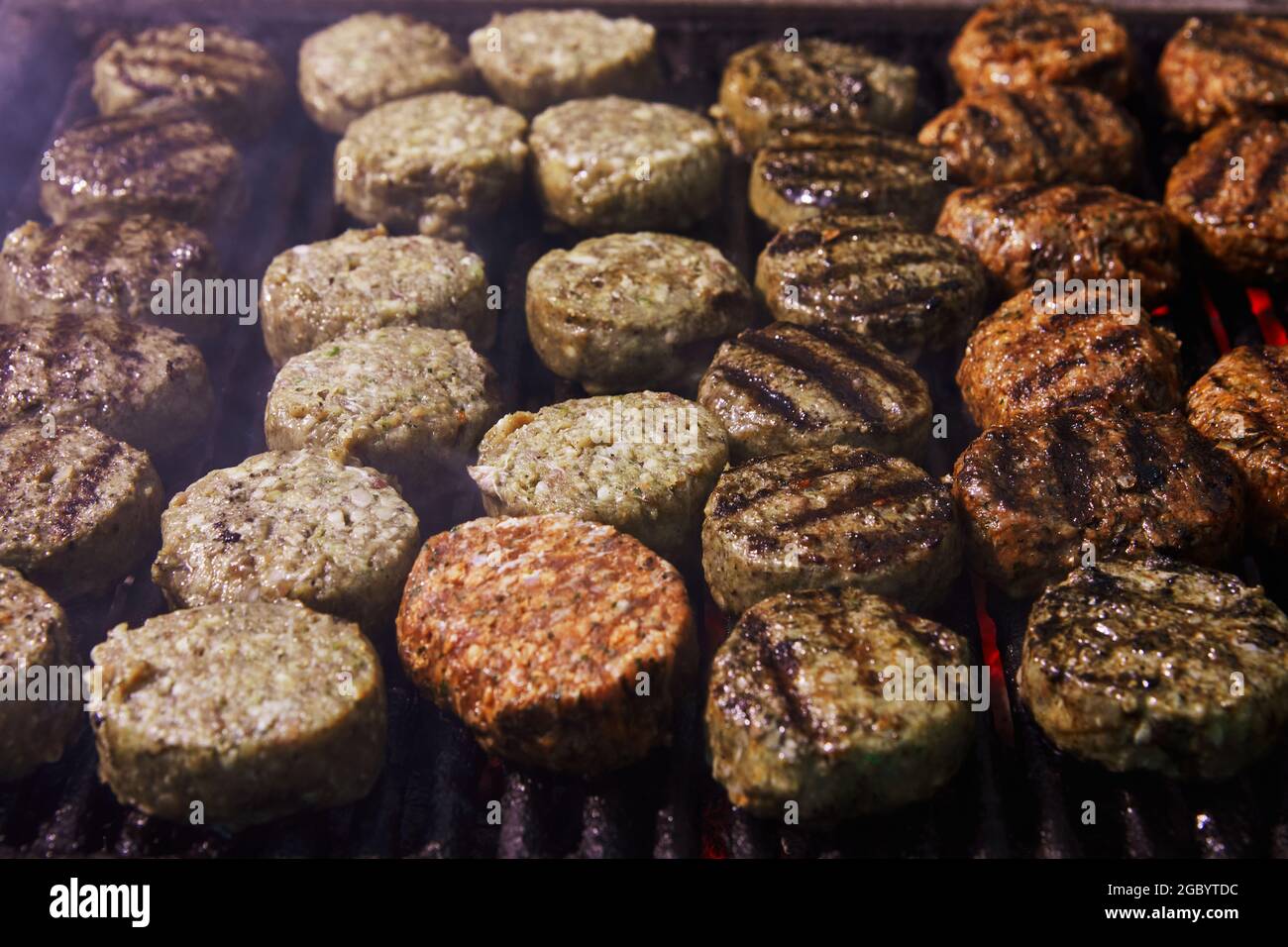Grilled BBQ and smoke BBQ party.Close-up Stock Photo - Alamy