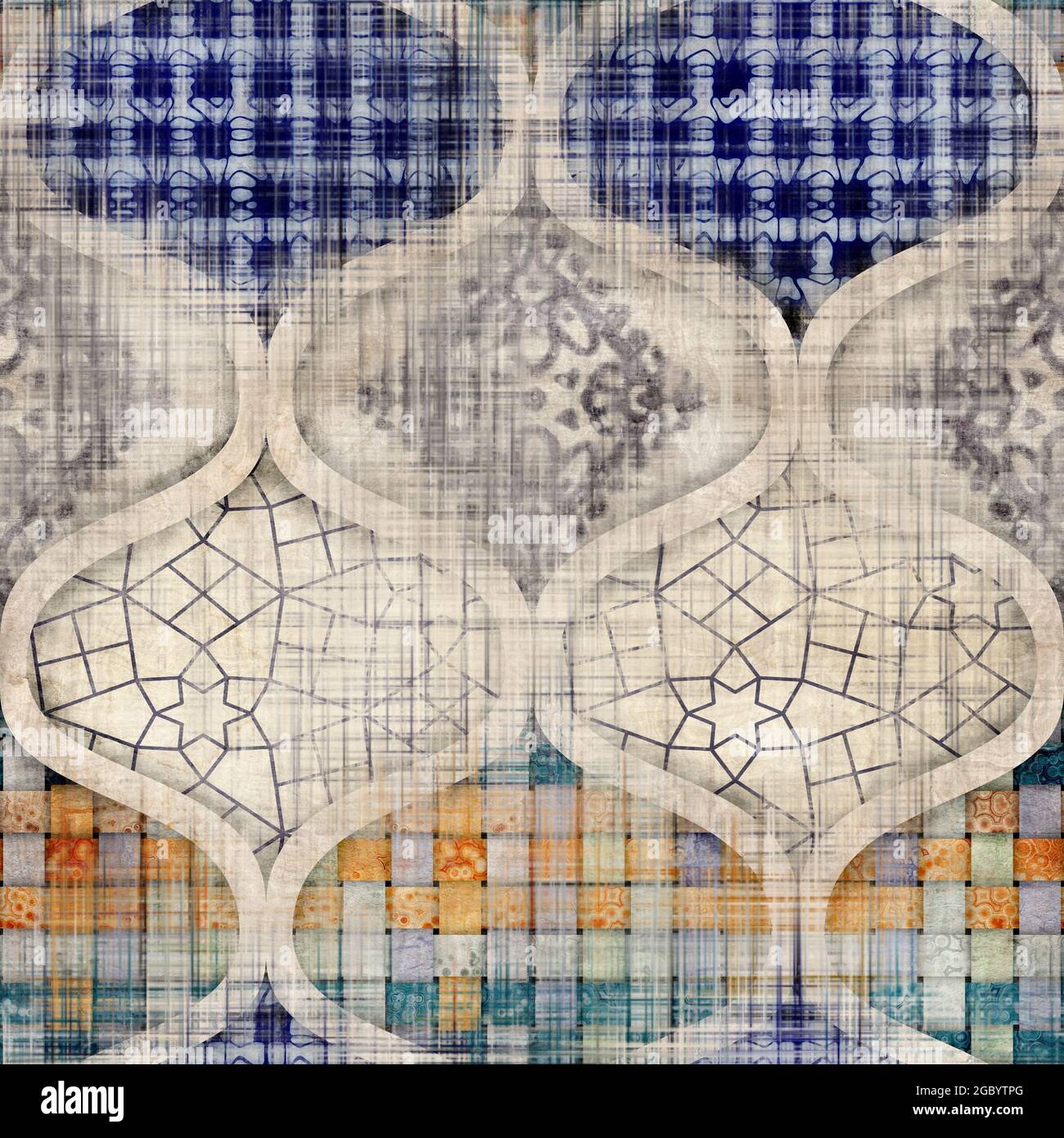 Seamless Moroccan inspired highly textured pattern for surface print ...