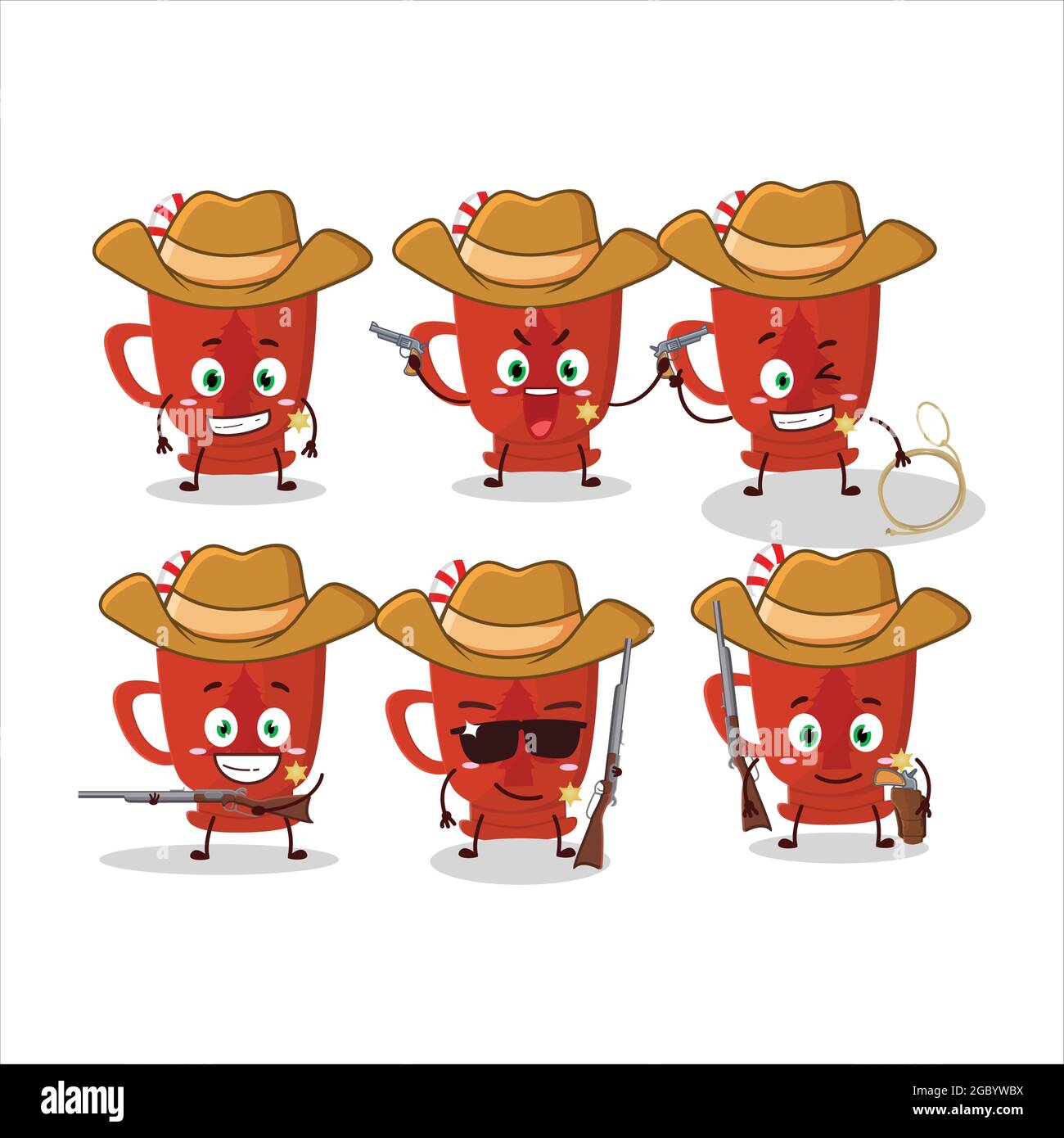 Cool cowboy milk with glass tree christmas cartoon character with a ...