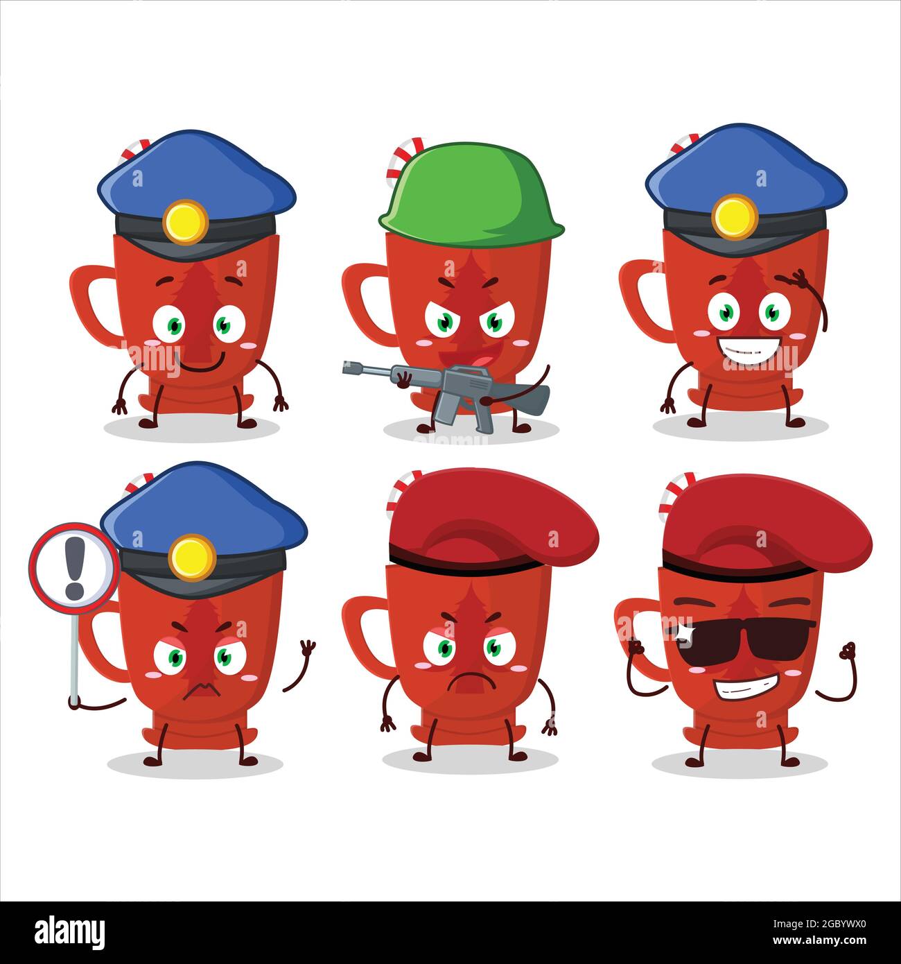 A dedicated Police officer of milk with glass tree christmas mascot ...