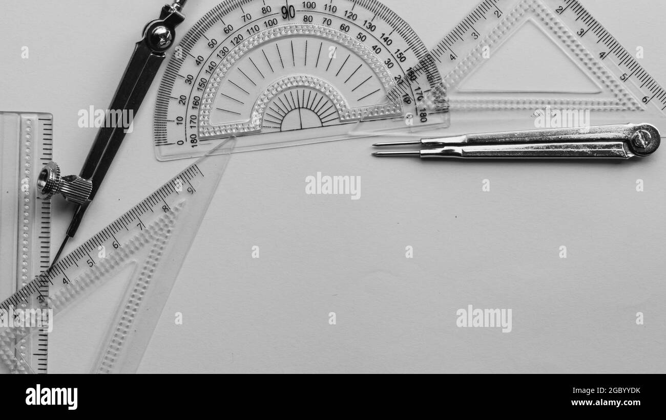 Geometric Measuring tools, Drawing items and mathematical instruments ...