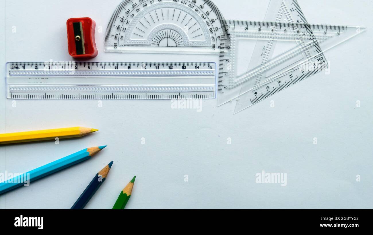 Geometric Measuring tools, Drawing items and mathematical instruments ...